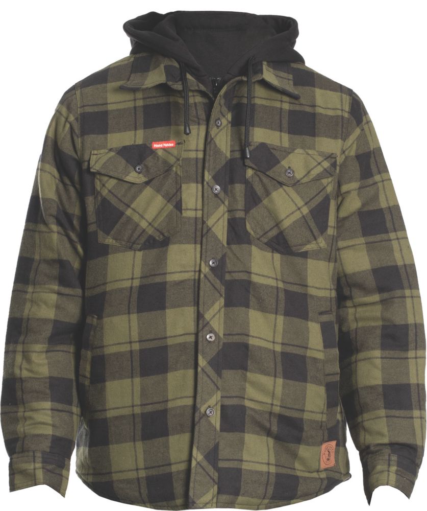 Hard Yakka Quilted Flannel Shacket Green X Large 43" Chest - Screwfix