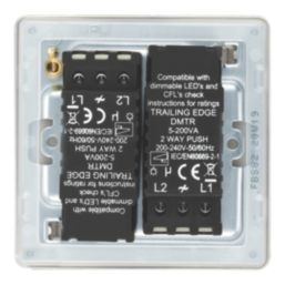 LAP 2-Gang 2-Way LED Dimmer Switch Brushed Steel with Colour-Matched ...