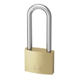 Smith & Locke Brass Long Shackle Padlock 40mm - Screwfix