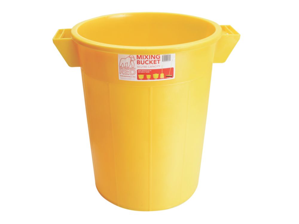 Red Gorilla Polyethylene Bucket Yellow 50Ltr - Screwfix