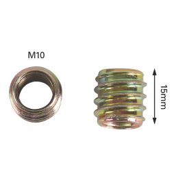 Easyfix Furniture Threaded Sockets M10 x 15mm 4 Pack - Screwfix