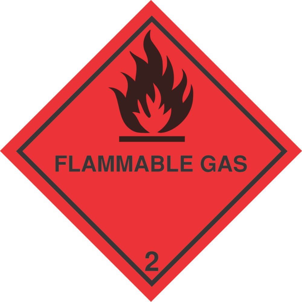 "Flammable Gas" Diamond 100mm x 100mm - Screwfix
