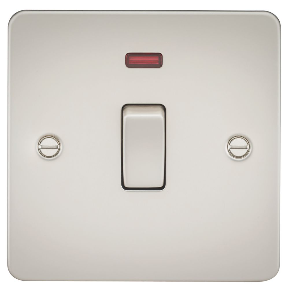 Knightsbridge 20A 1-Gang DP Control Switch Pearl with LED - Screwfix