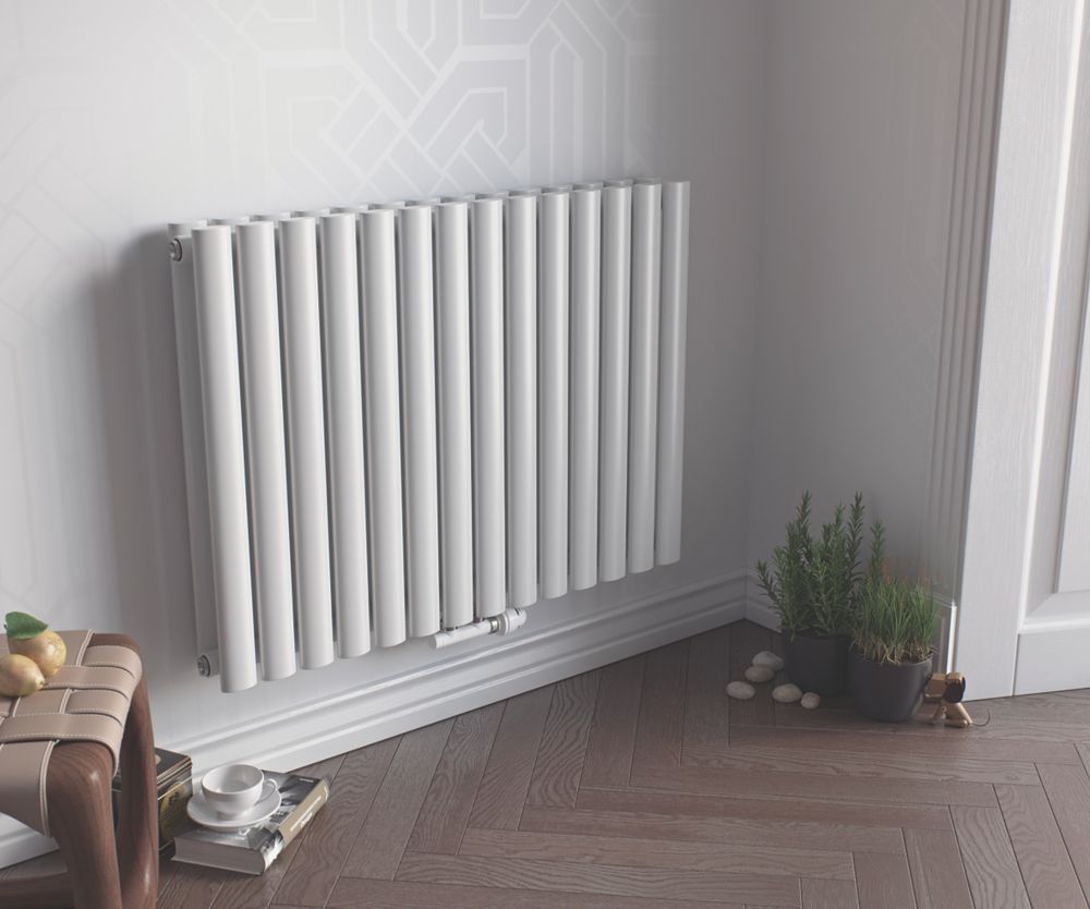 Ximax Fortuna 600mm x 1180mm 4573BTU White Horizontal Designer Radiator ...