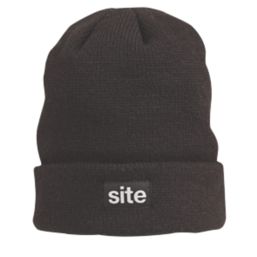 Site Thinsulate Knitted Beanie Hat Black - Screwfix