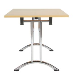TC Group One Union Rectangular Folding Table Nova Oak/Chrome 1400mm x ...