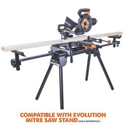 Evolution R210SMS 300 210mm Electric Single Bevel Sliding Multi Material Mitre Saw 110V Screwfix