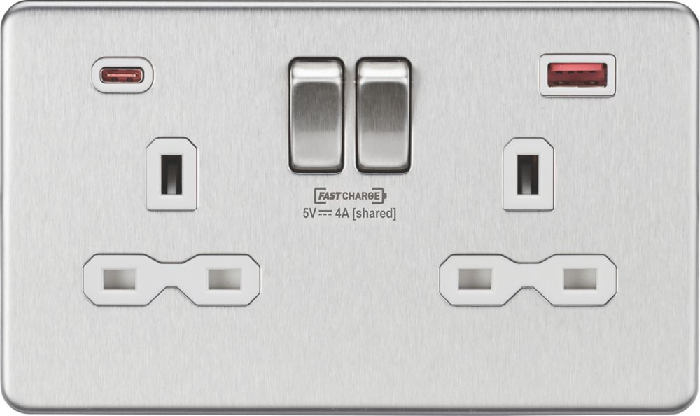 Knightsbridge 13A 2-Gang DP Switched Socket + 4.0A 18W 2-Outlet Type A ... Knightsbridge 13A 2-Gang DP Switched Socket + 4.0A 18W 2-Outlet Type A ...
