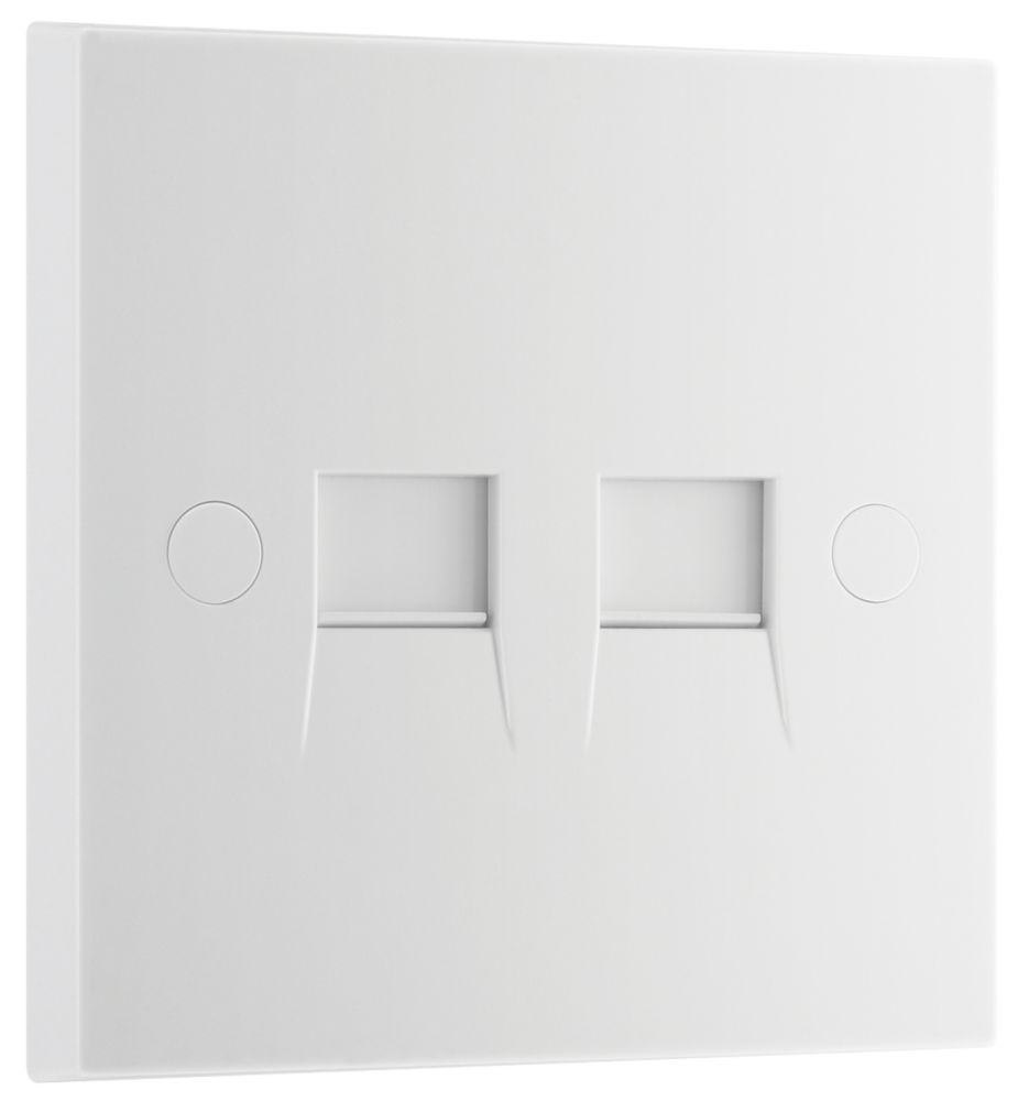 British General 900 Series 2-Gang Master Telephone Socket White - Screwfix