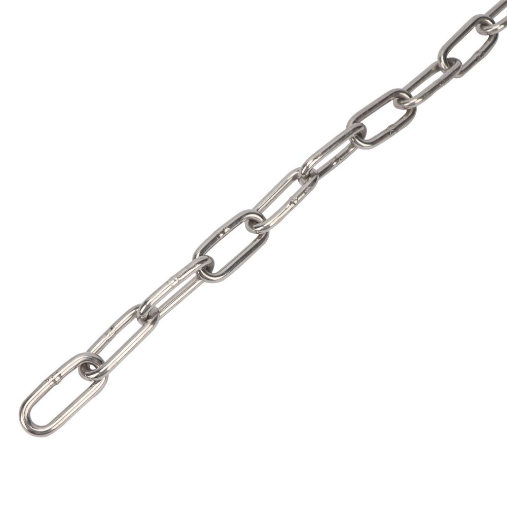 Essentials Welded Polished Silver Chain 6mm x 2.5m - Screwfix