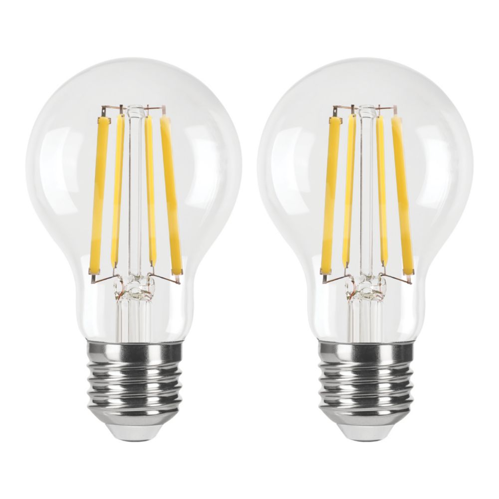 LAP E27 A60 LED Light Bulb Clear 806lm 3.8W 2 Pack - Screwfix