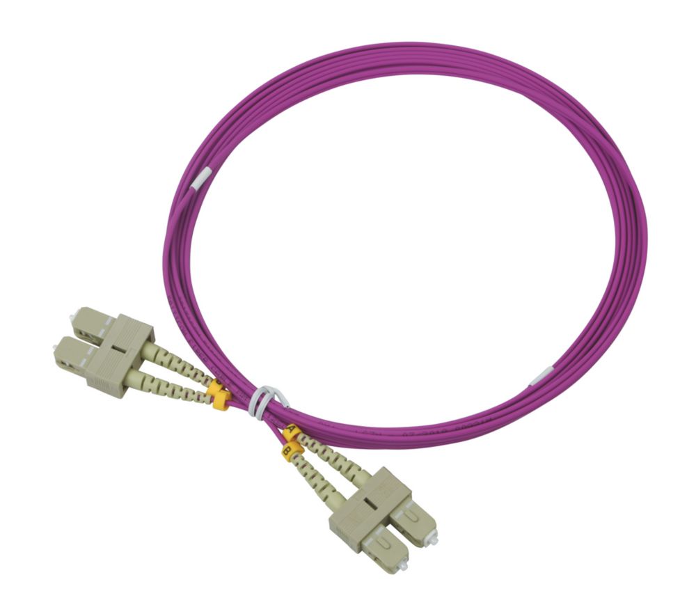 Labgear Duplex Multi Mode Purple SC- SC OM4 LSZH Fibre Optic Cable 3m ...