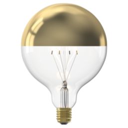 Calex Mirror Gold ES G125 LED Light Bulb 200lm 4W 2 Pack - Screwfix