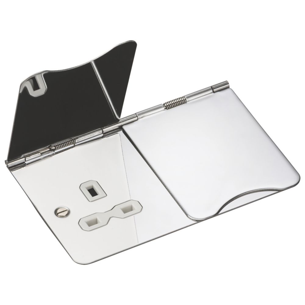 Knightsbridge FPR9UPCW 13A 2-Gang Unswitched Floor Socket Polished ...