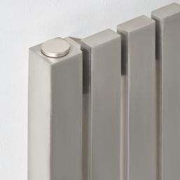 Time Arat E 500mm x 490mm 1790BTU Matt Chrome Vertical Designer ...