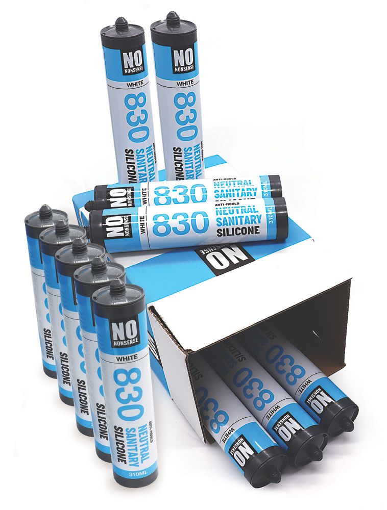 No Nonsense 830 Anti-Mould Neutral Sanitary Silicone Sealant White ...