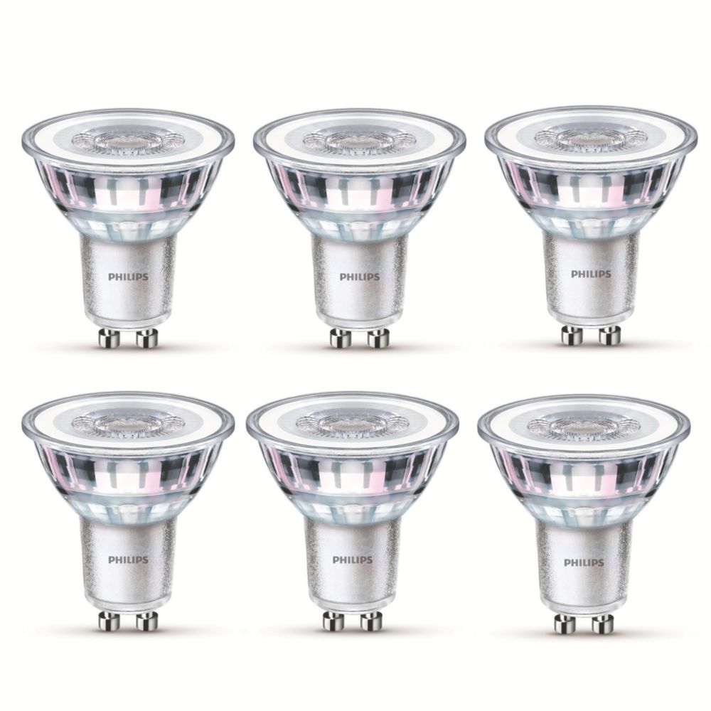 Philips GU10 LED Light Bulb 390lm 4.6W 6 Pack - Screwfix