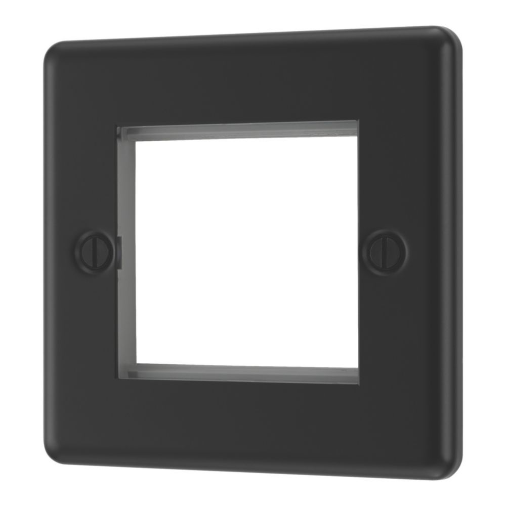 LAP 2-Module Modular Faceplate Matt Black - Screwfix