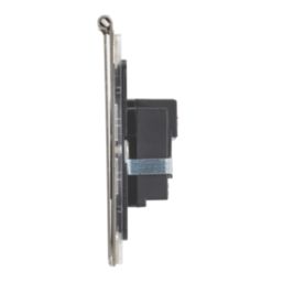 Contactum 3344BSB 13A 1-Gang Unswitched Floor Socket Brushed Steel with ...