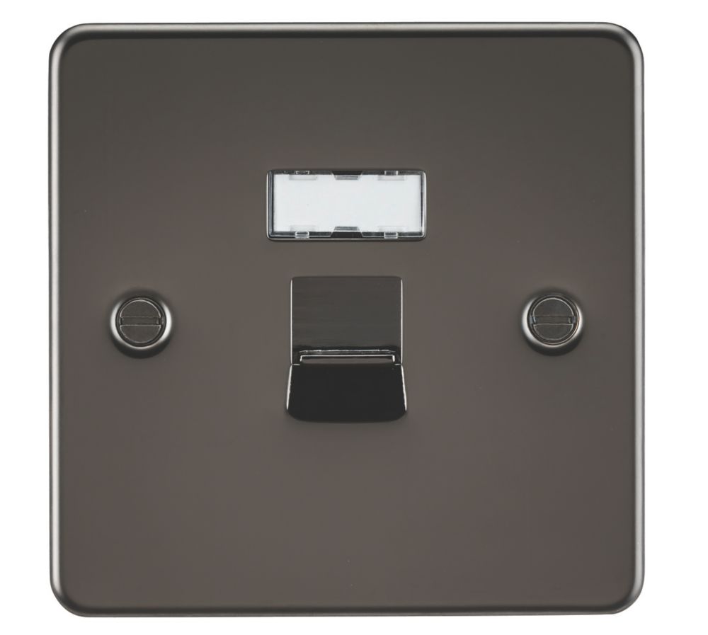 Knightsbridge 1-Gang RJ45 Ethernet Socket Gunmetal - Screwfix