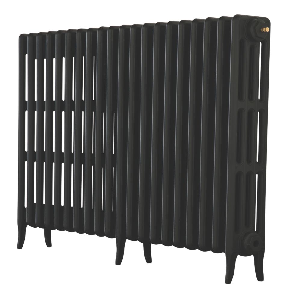Arroll 760mm x 1234mm 6203BTU Black Cast Iron 4 Column Radiator - Screwfix