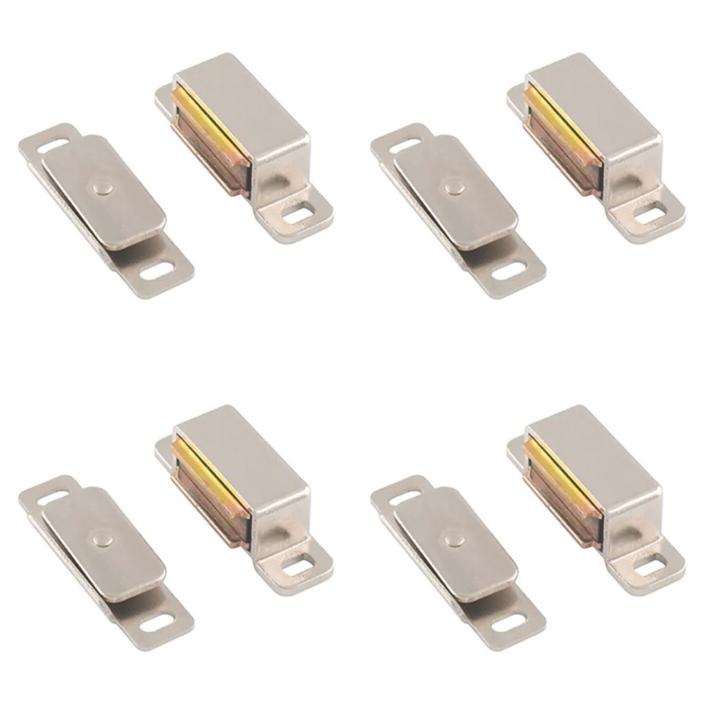 Essentials Premium Adjustable Magnetic Cabinet Catch Satin Nickel 46mm ...