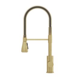 Swirl Seville Mixer Tap Brushed Brass - Screwfix
