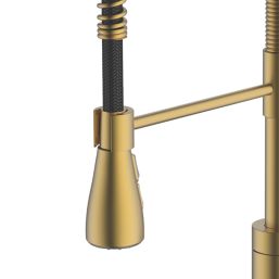 Swirl Seville Mixer Tap Brushed Brass - Screwfix