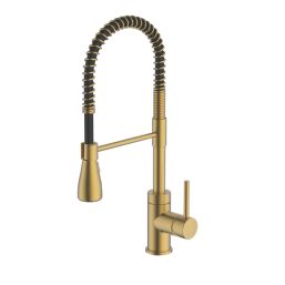 Swirl Seville Mixer Tap Brushed Brass - Screwfix