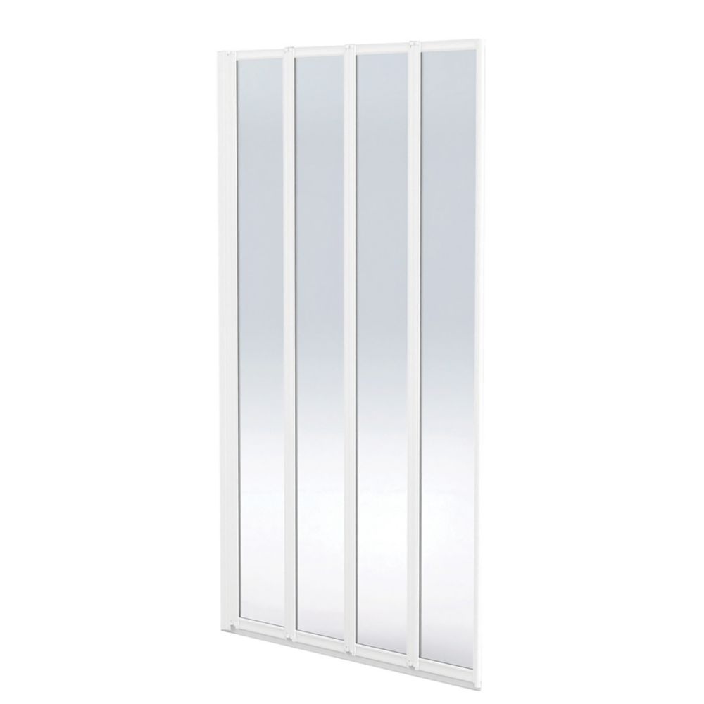 Aqualux Aqua 4 Framed White Bathscreen 1400 x 840mm - Screwfix