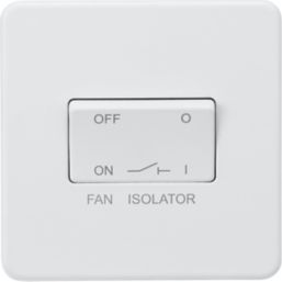 Knightsbridge 10AX 1-Gang TP Fan Isolator Switch Matt White - Screwfix