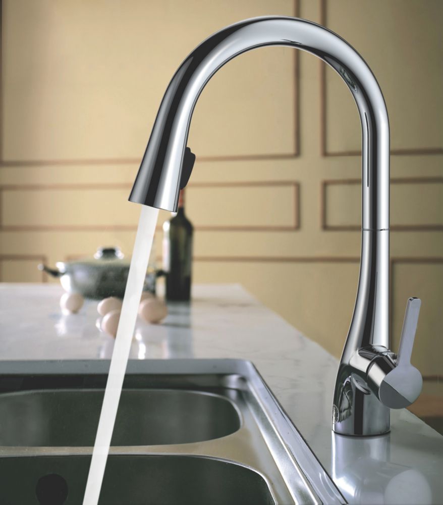 Refurb Oxford Pull-Out Spray Mono Mixer Kitchen Tap Chrome - Screwfix