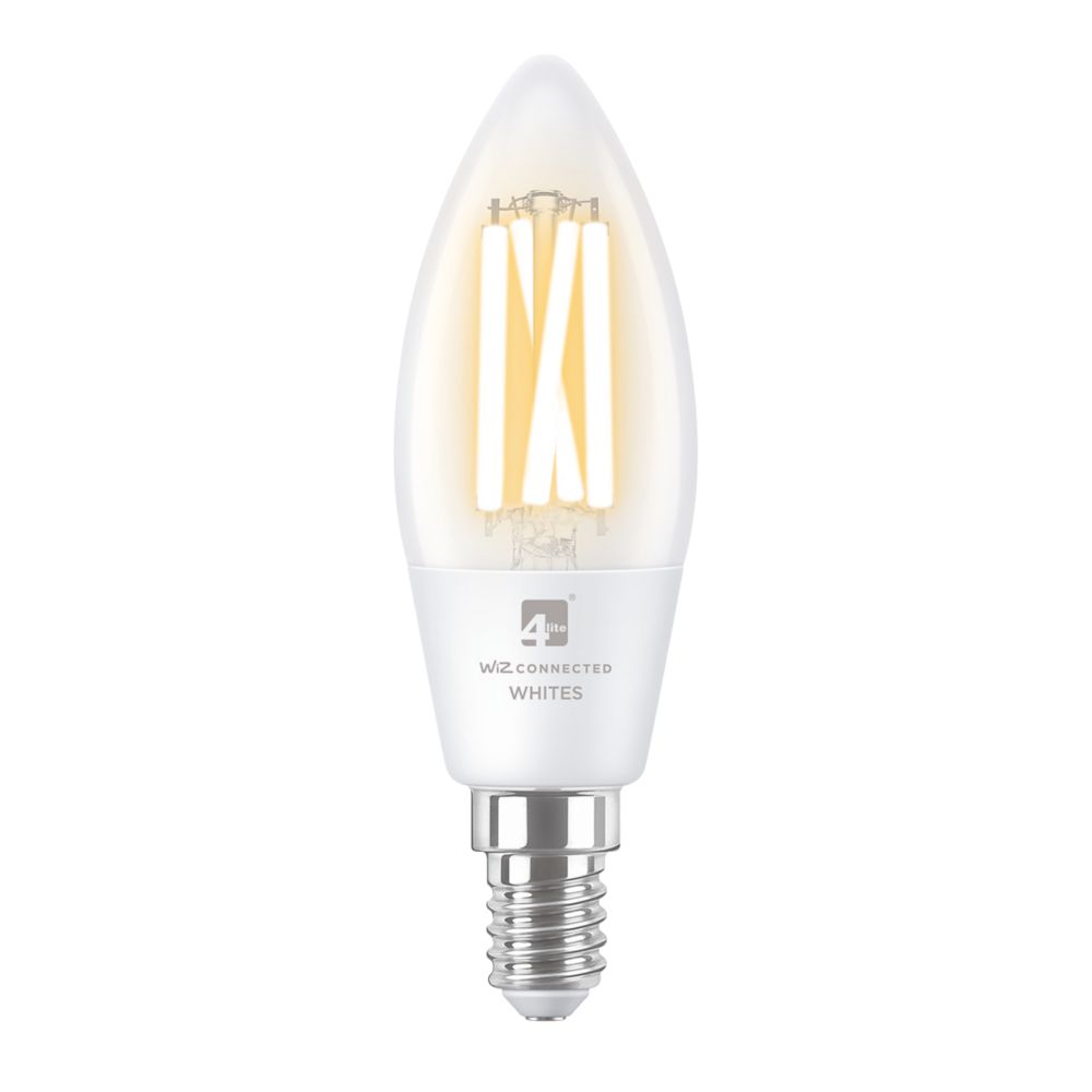 4lite E14 Candle LED Smart Light Bulb 5W 470lm 2 Pack - Screwfix