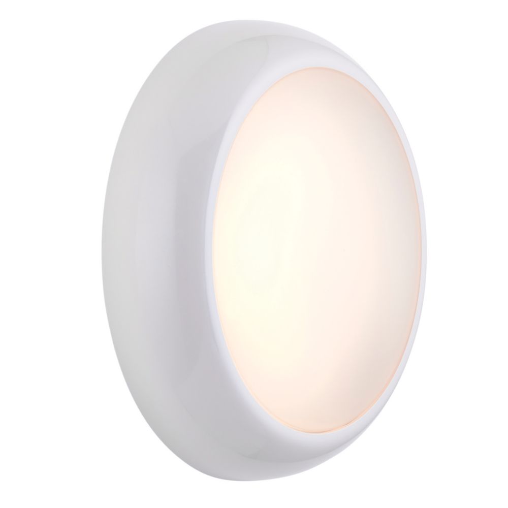 Saxby HeroPro Mini Outdoor Round LED Bulkhead With Microwave Sensor ...