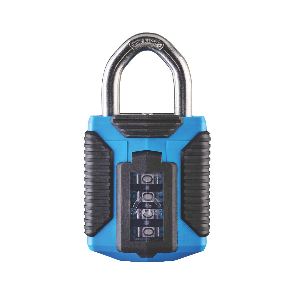 Squire CP50 ATLS Weatherproof Combination Padlock Blue 50mm - Screwfix