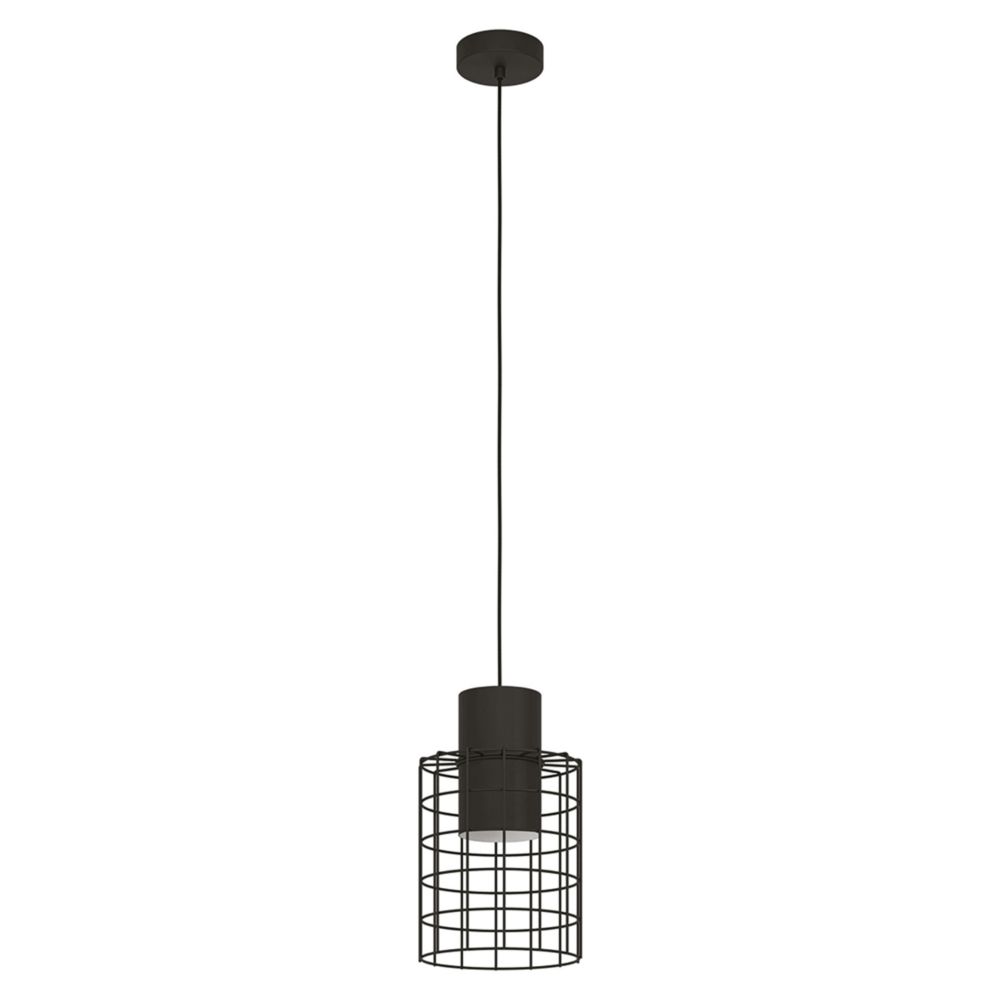 Eglo Milligan 20cm Single Pendant Light Black/White - Screwfix