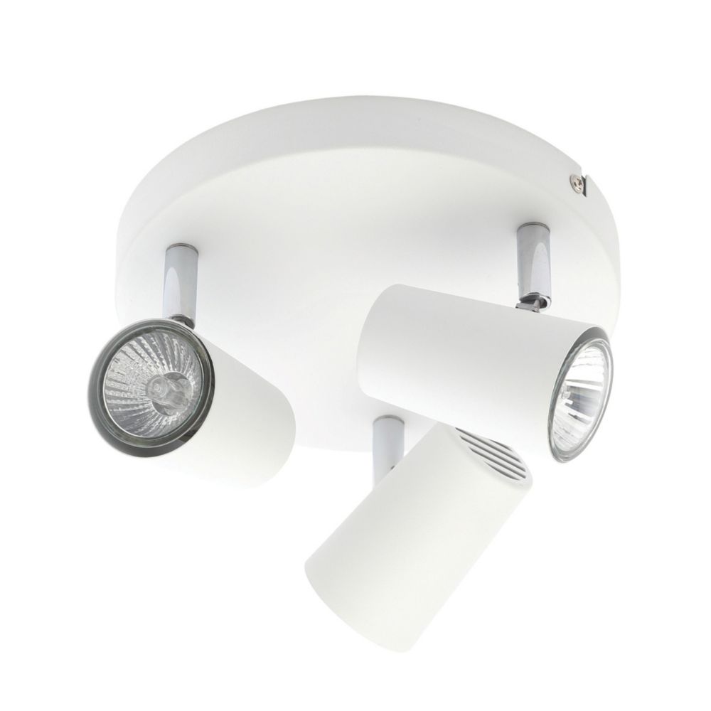 Inlight Harvey Round 3-Light Spotlight White - Screwfix