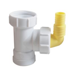 Flomasta Appliance Tee Piece Connector White 48mm - Screwfix