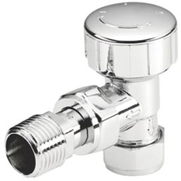 Cassellie Chrome Angled Thermostatic TRV & Lockshield 15mm x 1/2 ...