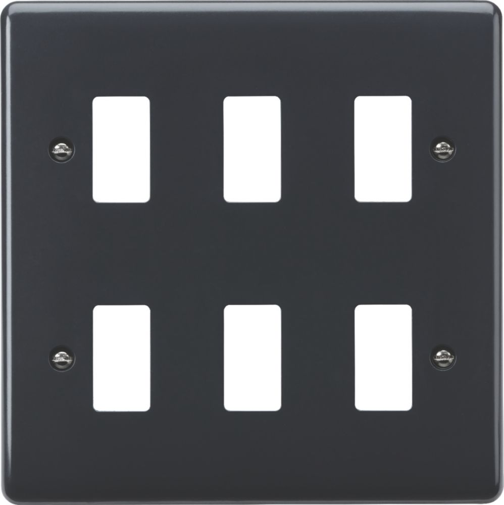 Knightsbridge Part M 6-Module Grid Faceplate Anthracite - Screwfix