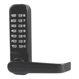 Smith & Locke Push-Button Lock w/ Handles 37.5mm Black - Screwfix