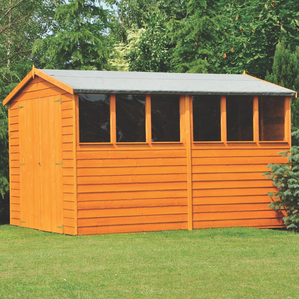 Shire 10' x 6' (Nominal) Apex Overlap Timber Workshop - Screwfix