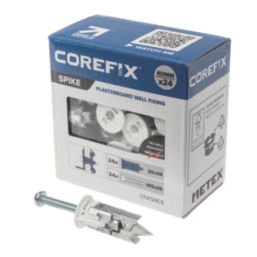 Corefix CFX124CS No Drill Heavy Duty Plasterboard Fixings 20mm x 44mm ...