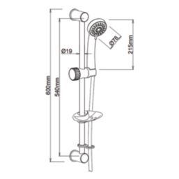 ETAL Pod Slide Rail Shower Kit Chrome - Screwfix
