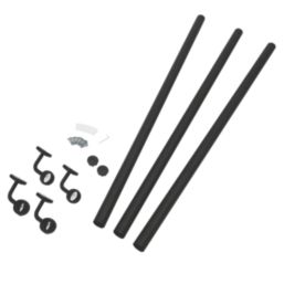 Rothley Steel Handrail Kit Matt Black 3600mm - Screwfix