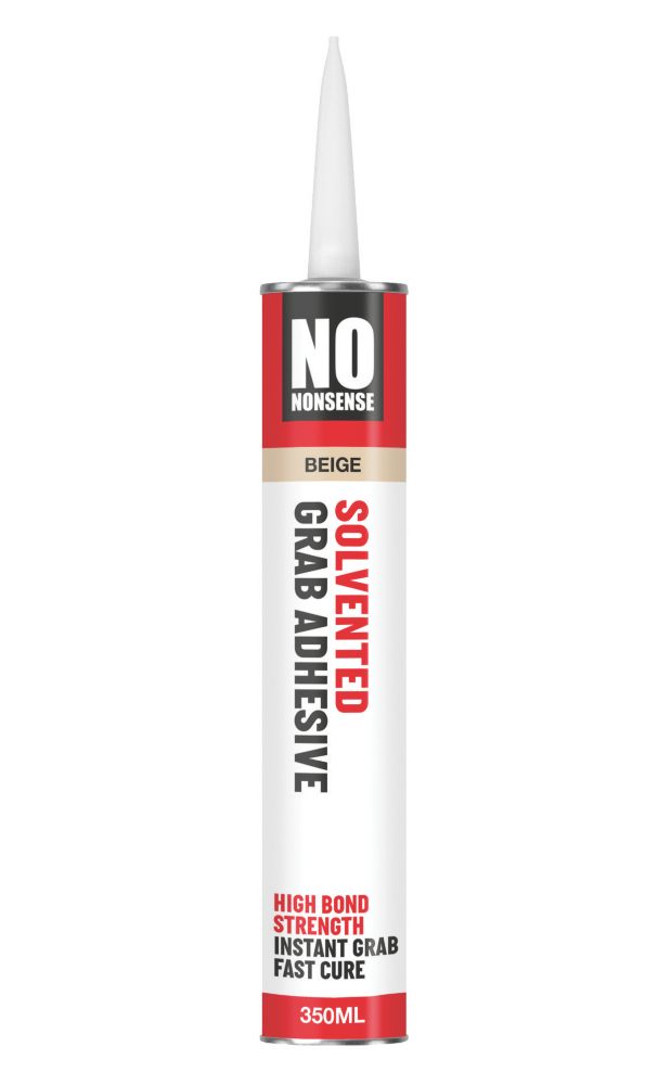 No Nonsense Solvented Grab Adhesive Beige 350ml - Screwfix
