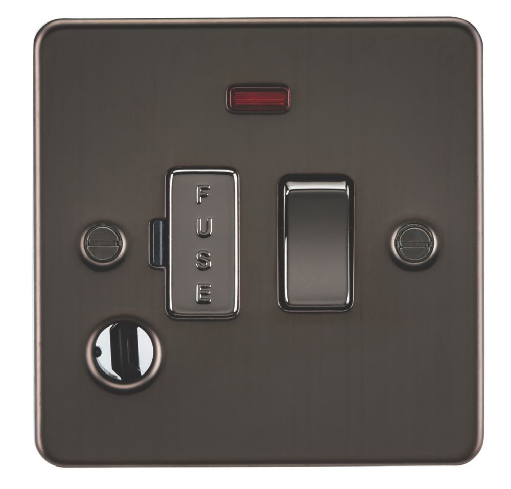 Knightsbridge 13A Switched Fused Spur & Flex Outlet with LED Gunmetal ... Knightsbridge 13A Switched Fused Spur & Flex Outlet with LED Gunmetal ...