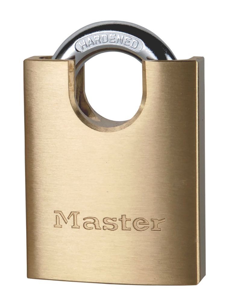 Master Lock 2250EURD Water-Resistant Closed Shackle Padlock Brass 50mm ...