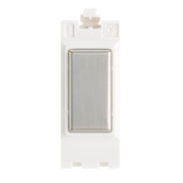 Contactum 1-Module Grid Blanking Plate Brushed Chrome - Screwfix