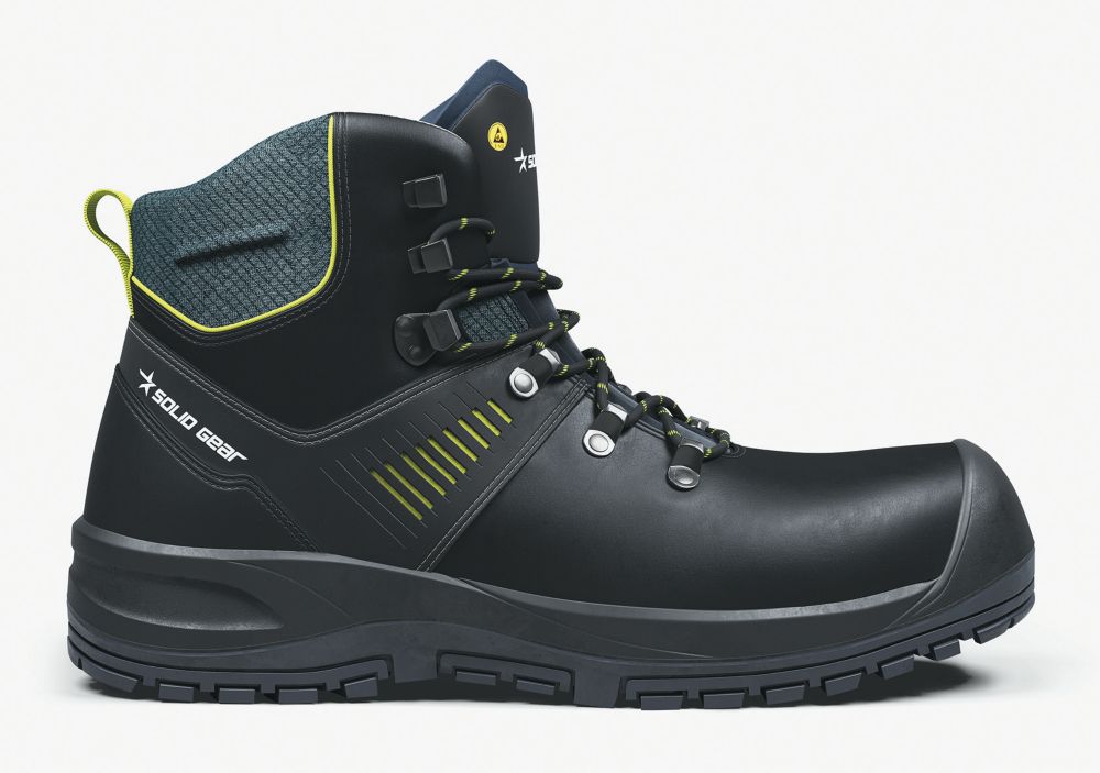 Solid Gear Ion Mid Size 7 Black Water-Resistant Safety Boots - Screwfix